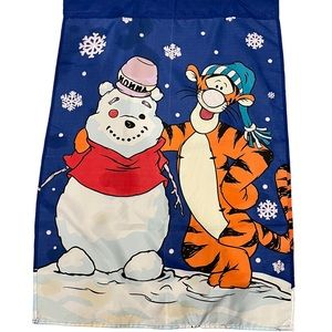 Disney | Holiday | Vintage Pooh Disney Tigger Snowman Double Sided Flag ...